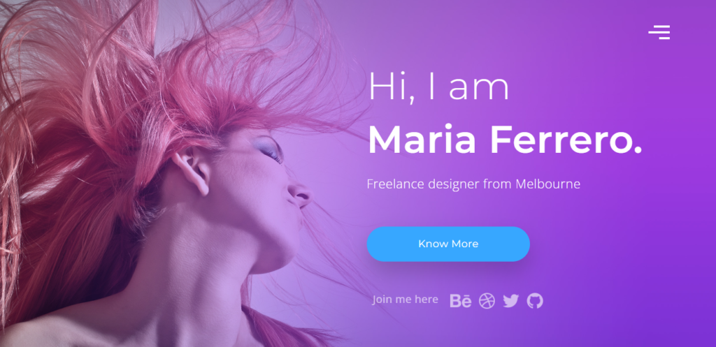 Maria Ferrero Website Template – DevTemplates